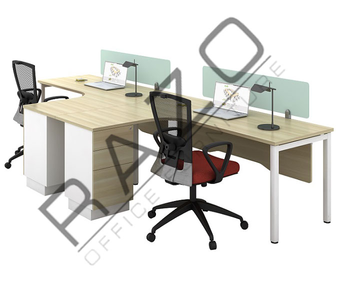 L Shape 2 Slot Workstation | Office Partition Workstation -SWL1815-S