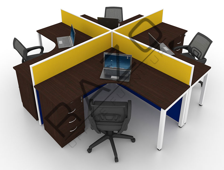 4 Partition Team Workstation | Office Partition Workstation -4PW-1W